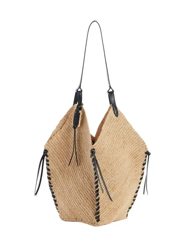 Isabel Marant Tampa Raffia Tote - Natural/black