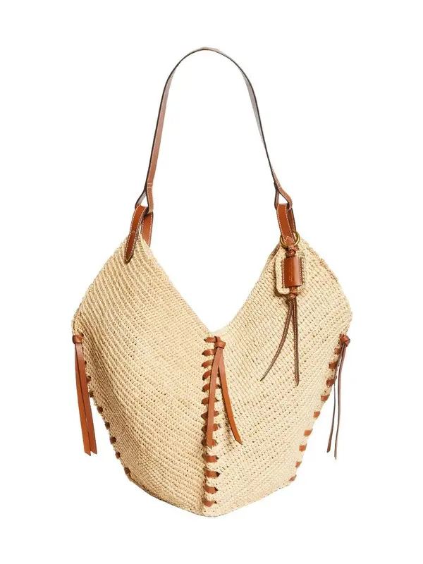 Isabel Marant Tampa Raffia Tote - Natural/cognac