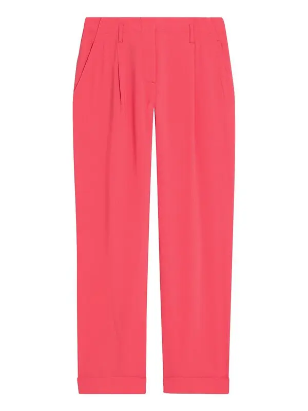 Etro Pleated Crepe De Chine Straight-leg Trousers - Fuchsia