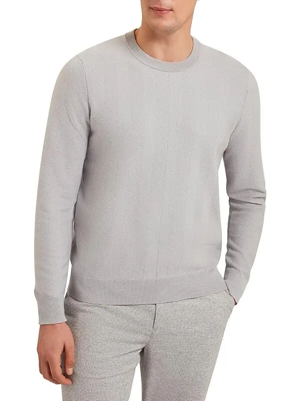 Ted Baker London Jamals Textured Crewneck Sweater - Light Grey
