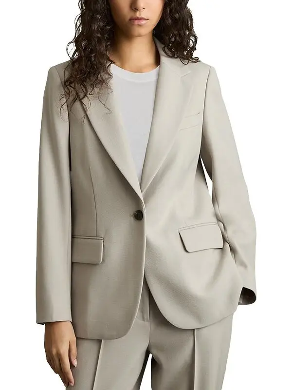REISS Textured Suit Jacket - Neutral