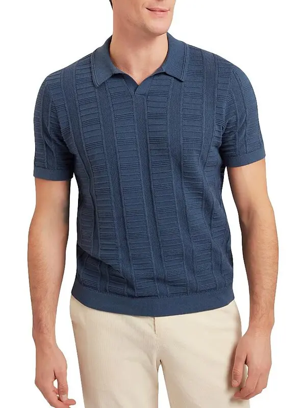 Ted Baker London Ruzza Open Collar Knit Polo - Dark Blue