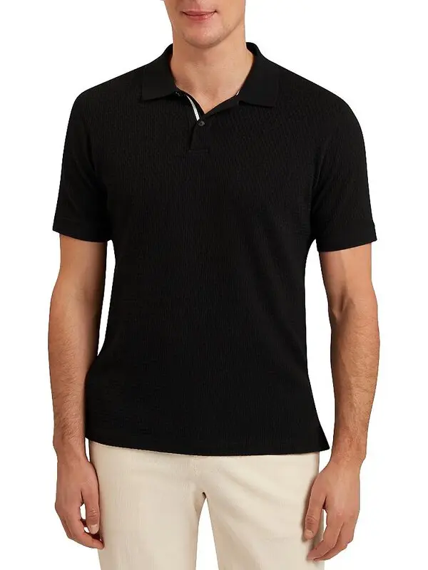 Ted Baker London Redman Textured Polo Shirt - Black