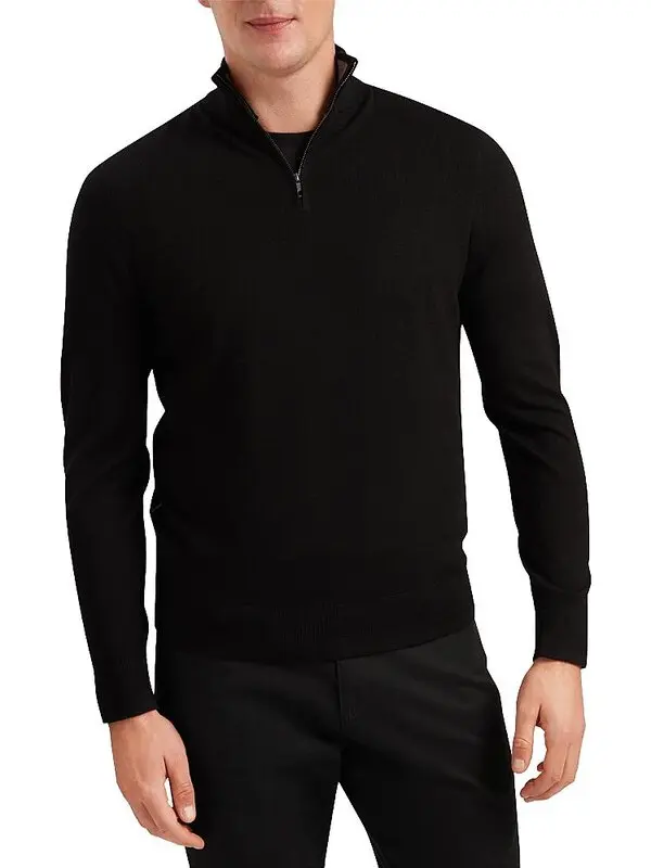 Ted Baker London Merino Quarter Zip Sweater - Black