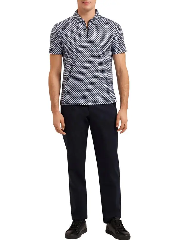Ted Baker London Ounslo Quarter Zip Polo Shirt - Blue