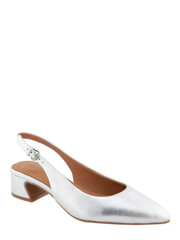 KENNETH COLE Georgia Pointed Pumps - Silver Leather