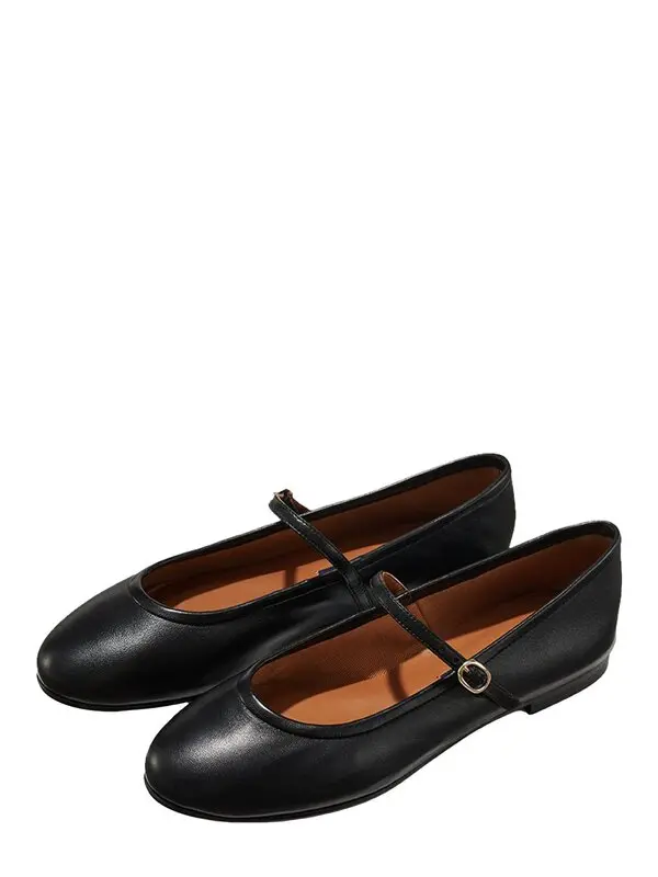 MARGAUX LONNBERG The Demi Jane Flat - Black Nappa