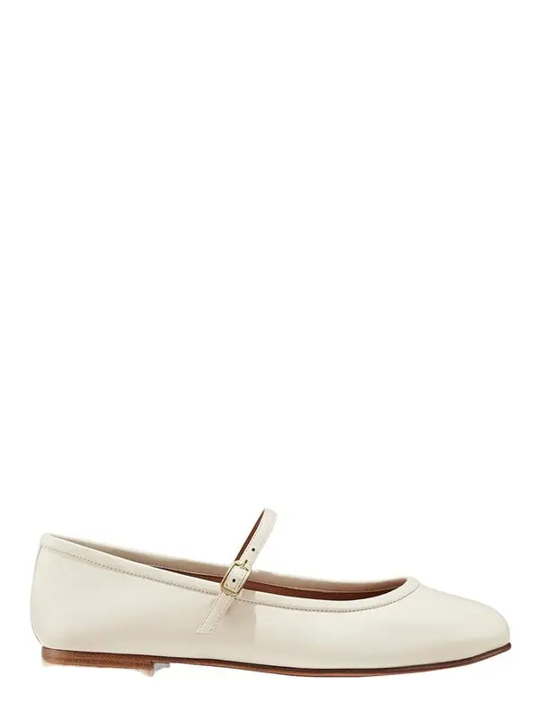 MARGAUX LONNBERG The Demi Jane Flat Raffia Mary Jane Shoes - Ecru
