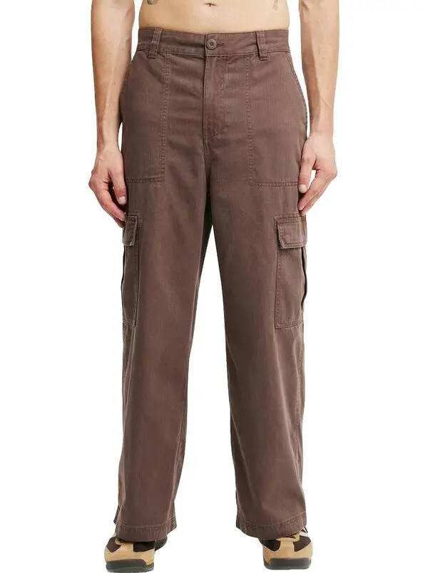 COTTON ON Axel Super Baggy Cargo Pant - Chocolate Brown