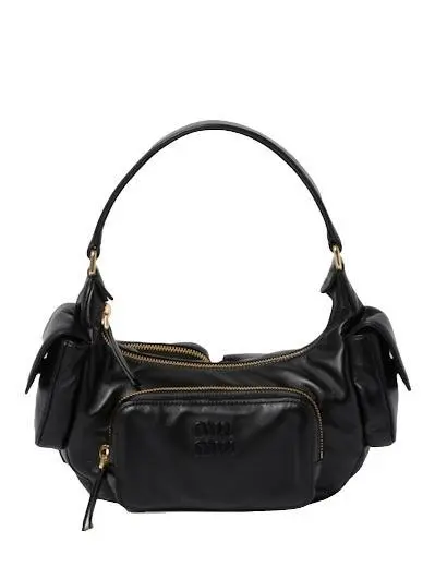 Miu Miu Nappa Leather Pocket Bag - Black