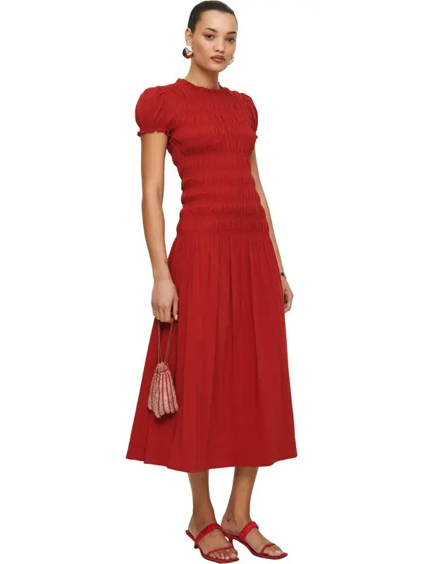 REFORMATION Kiria Midi Dress - Lipstick