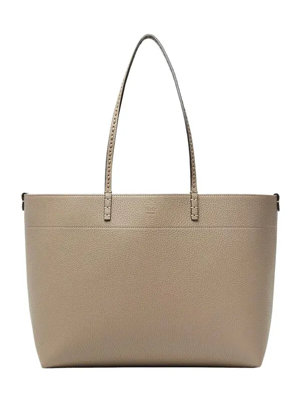 Fendi Rolldove Selleria Shopper With 218 Hand-sewn Topstitches - Grey