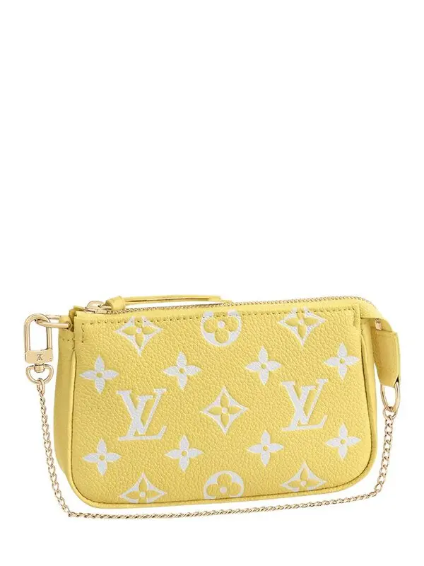 LOUIS VUITTON Pochette Accessories Mini Monogram Empreinte - Lemon Curd Yellow