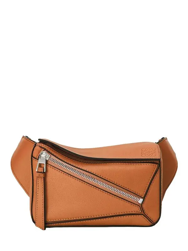Loewe Puzzle Bum Bag In Classic Calfskin Mini - Tan