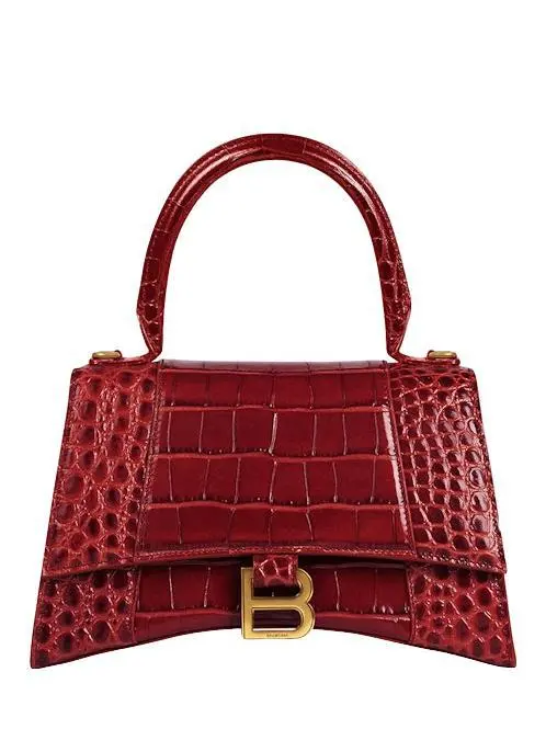 Balenciaga Hourglass Small Top Handle Bag - Dark Red