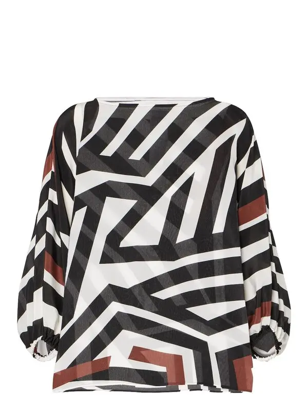 Max Mara Camino Striped Silk Top - Multicoloured