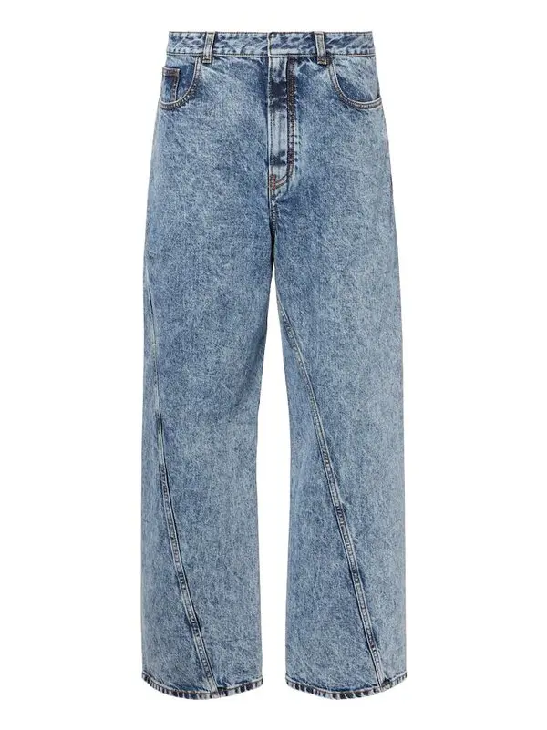 Alaïa Twisted Low-rise Wide-leg Jeans - Blue