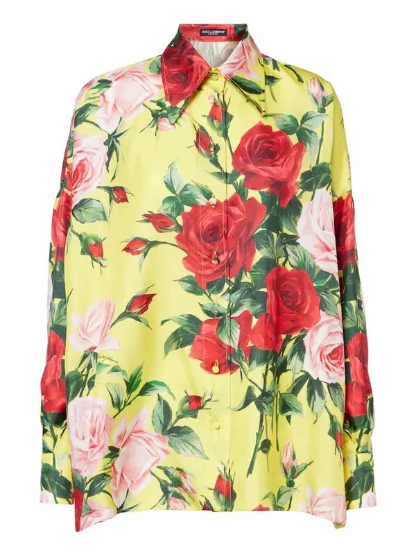 Dolce & Gabbana Floral Silk Shirt - Yellow