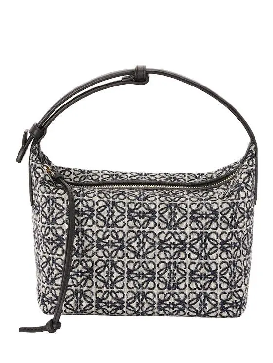 Loewe Cubi Bag Small Anagram Jacquard - Navy Blue/black