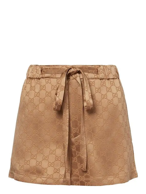 Gucci Gg Satin Shorts - Brown