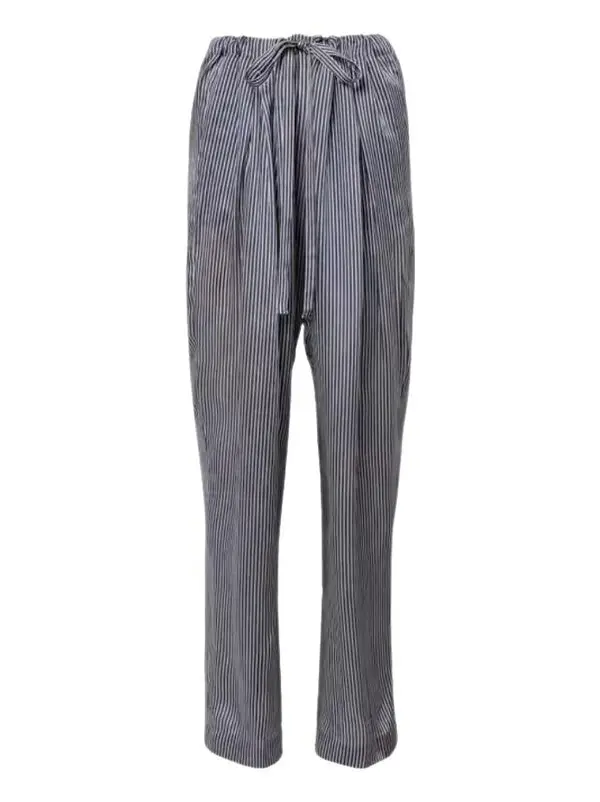 Khaite Trenton Striped Straight Pants - Blue