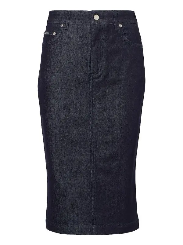 Dolce & Gabbana Denim Midi Skirt - Blue