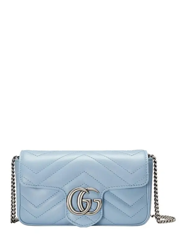 Gucci Gg Marmont Matelasse Super Mini Bag - Pastel Blue