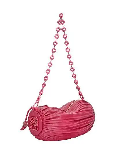 Loewe Bracelet Pouch In Pleated Nappa - Ruby Red Glaze