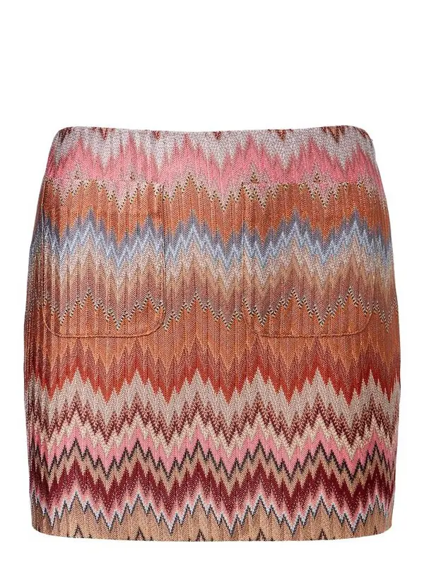 Missoni Zigzag Lamé Miniskirt - Multicoloured