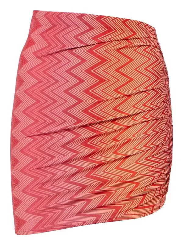 Missoni Zigzag Lamé Miniskirt - Red