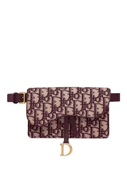 Dior Saddle Oblique Clutch Belt - Burgundy