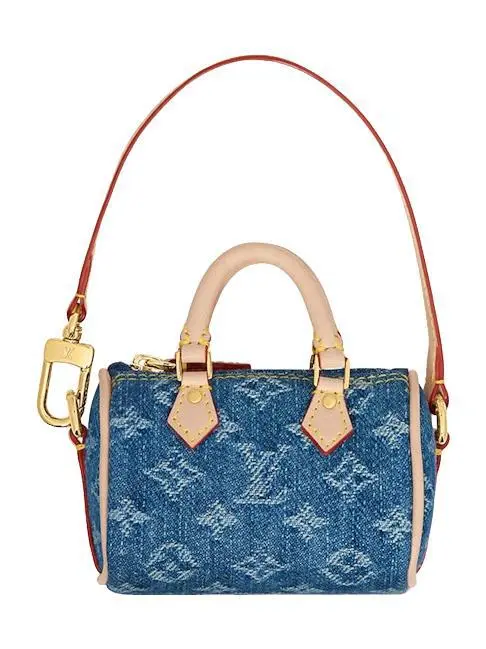 LOUIS VUITTON Micro Speedy Bag Charm - Monogram Denim Blue