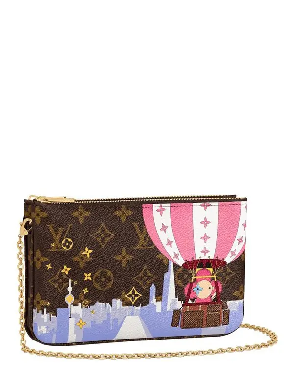 LOUIS VUITTON Double Zip Pochette Monogram Vivienne Shanghai - Pink Lining