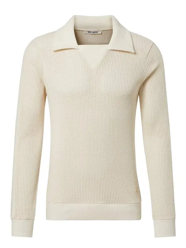 WALES BONNER Song Cotton Mesh Polo Shirt - White