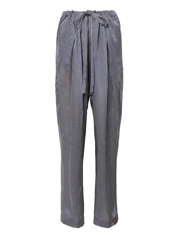 Khaite Trenton Striped Straight Pants - Blue
