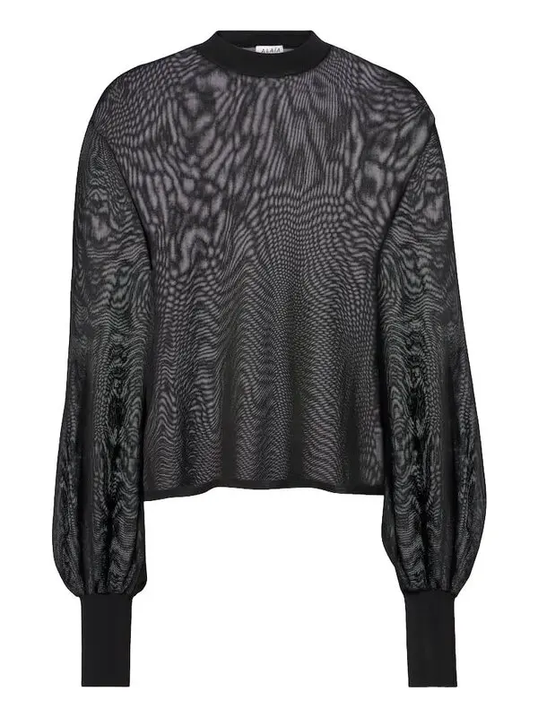 Alaïa Long Sleeve Sweater - Black
