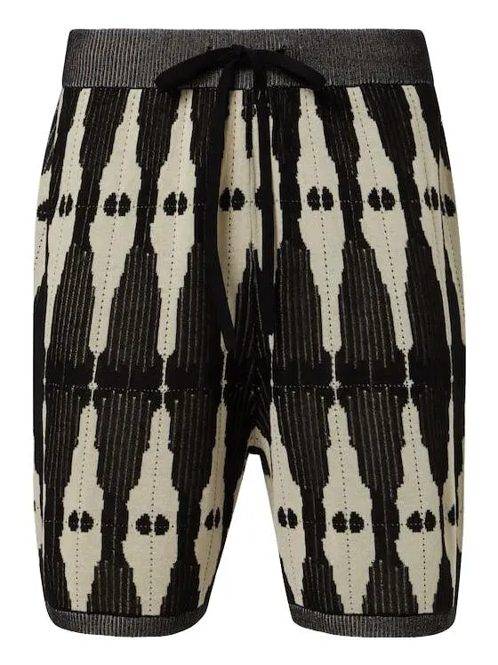 Commas Ritual Knitted Jacquard Shorts - Black