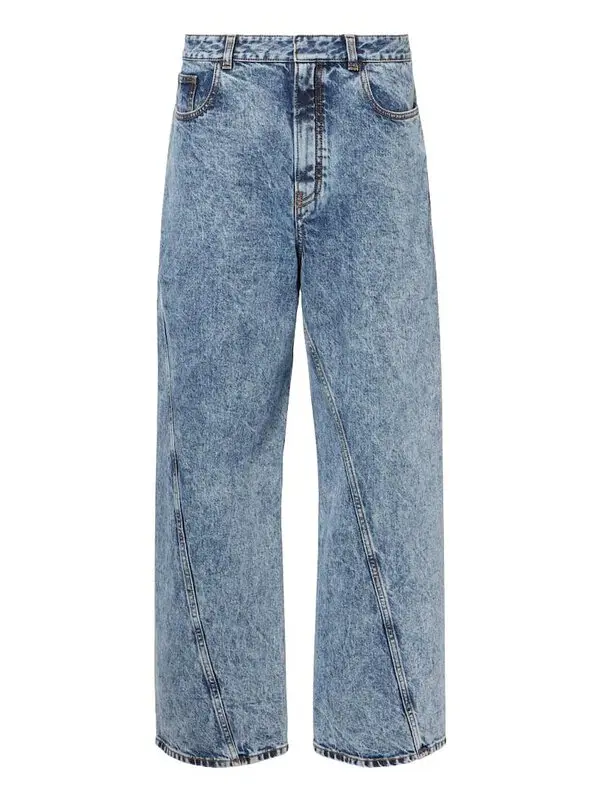 Alaïa Twisted Low-rise Wide-leg Jeans - Blue