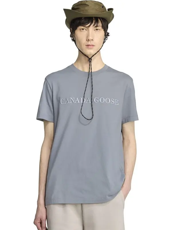 Canada Goose Emersen Embroidered Crewneck T-shirt - Light Ozone Blue