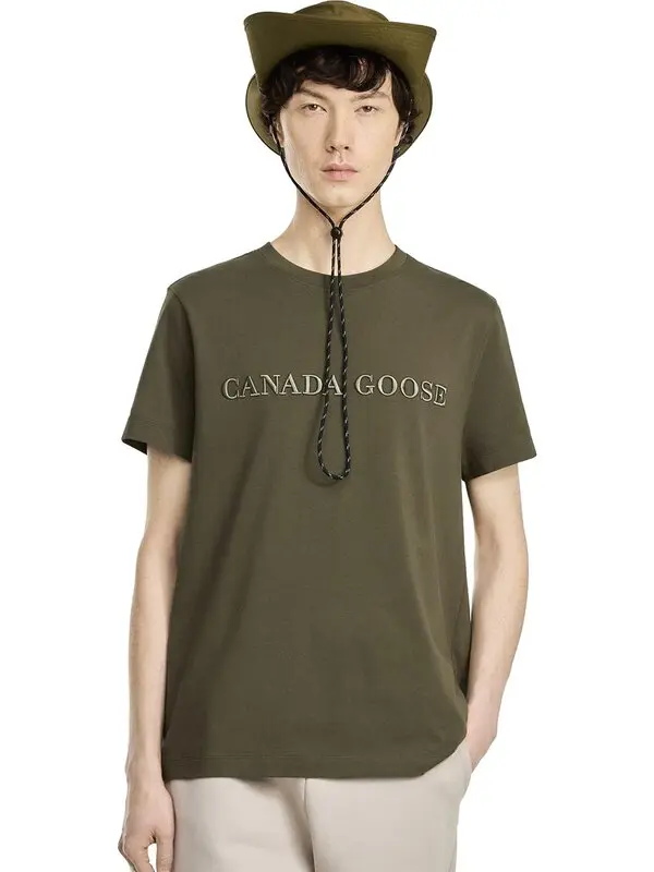 Canada Goose Emersen Embroidered Crewneck T-shirt - Military Green