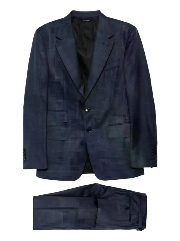 TOM FORD Checked Suit - Blue