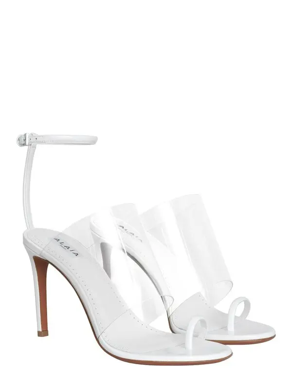 Alaïa Asymmetric Pu-leather Sandals - White