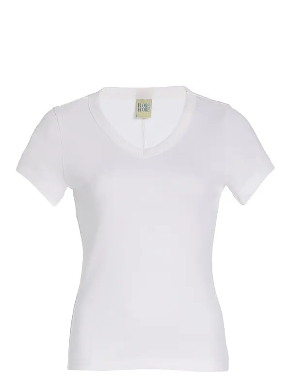 FLORE FLORE Jill Cotton T-shirt - White