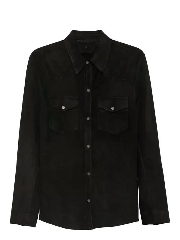 SALVATORE SANTORO Suede Shirt Jacket - Black