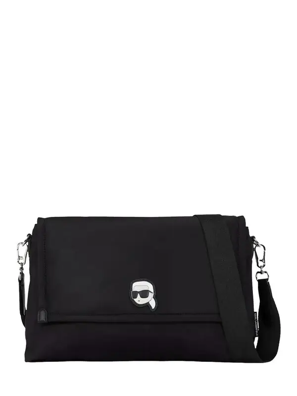 Karl Lagerfeld Large Ikon Shoulder Bag - Black