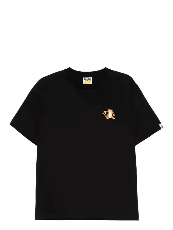 A BATHING APE Embroidered T-shirt - Black