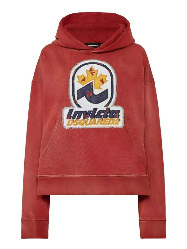 Dsquared2 Logo-appliqué Hoodie - Red