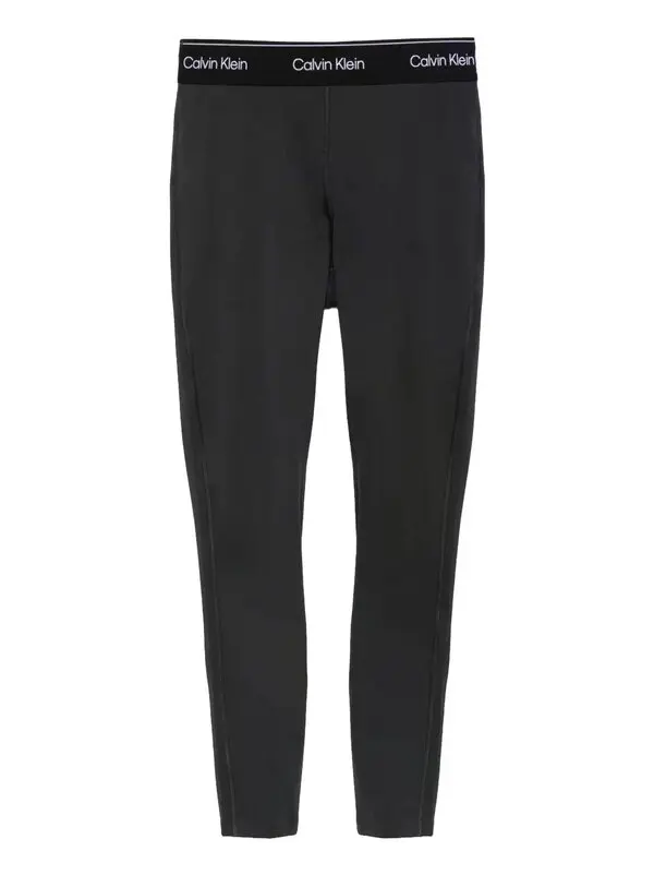 Calvin Klein Logo-waistband Performance Leggings - Black