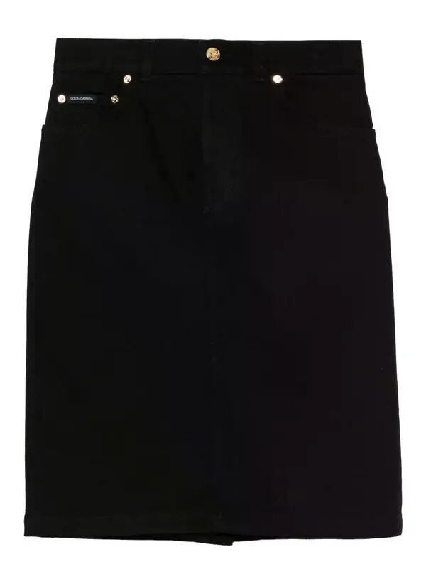 Dolce & Gabbana Denim Midi Skirt - Black