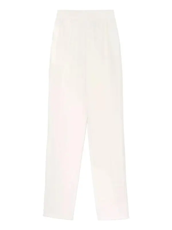 TWINSET Embroidered Crepe Trousers - Neutrals